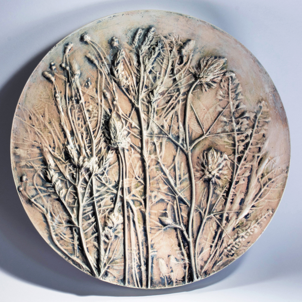 BOTANICAL BAS RELIEF ROUND WALL PLAQUE | Intrinsic Designs