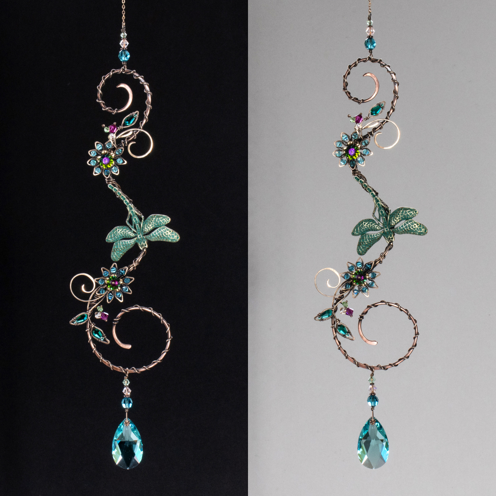 DRAGONFLY SWAROVSKI CRYSTAL WINDOW SUNCATCHER | Intrinsic Designs