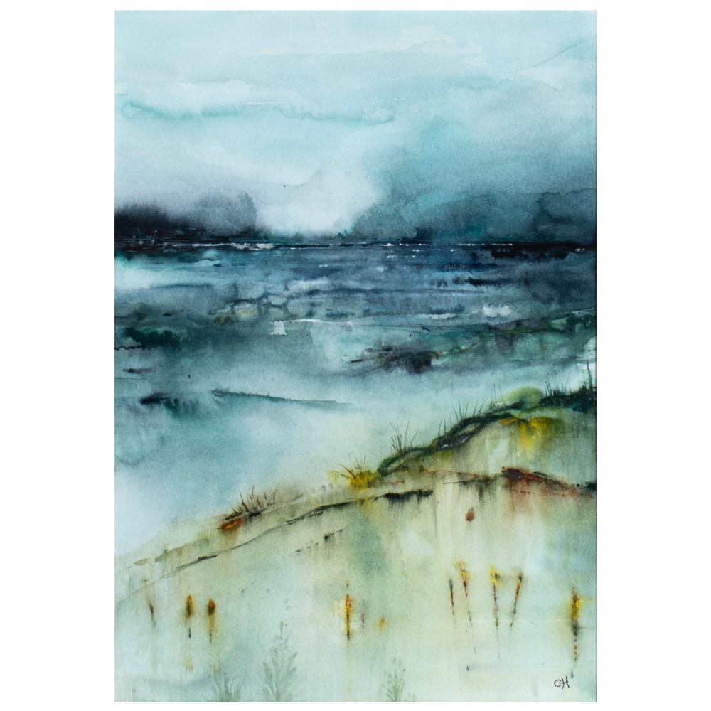 "DAPPLED LIGHT" ORIGINAL ABSTRACT SEASCAPE PAINTING IN WATERCOLOUR ...
