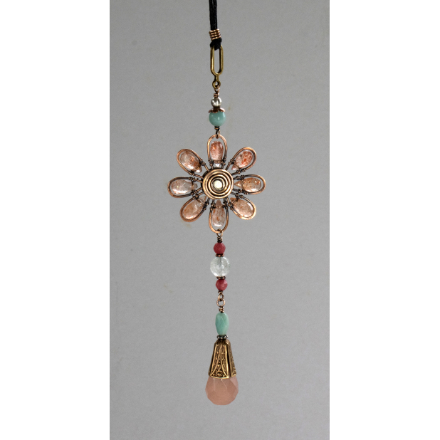 GEMSTONE FLOWER CAR REAR VIEW MIRROR DANGLES | Intrinsic Designs