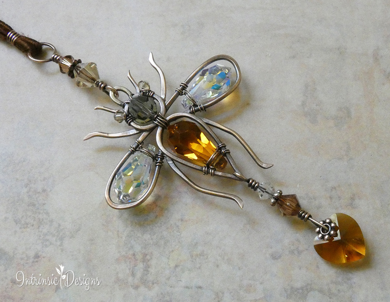 DRAGONFLY SWAROVSKI CRYSTAL CAR REARVIEW MIRROR DANGLE .... ADJUSTABLE ...